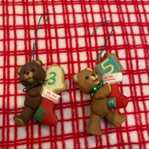 Hallmark | Holiday | Vintage Hallmark Teddy Bear Stocking Ornaments ...